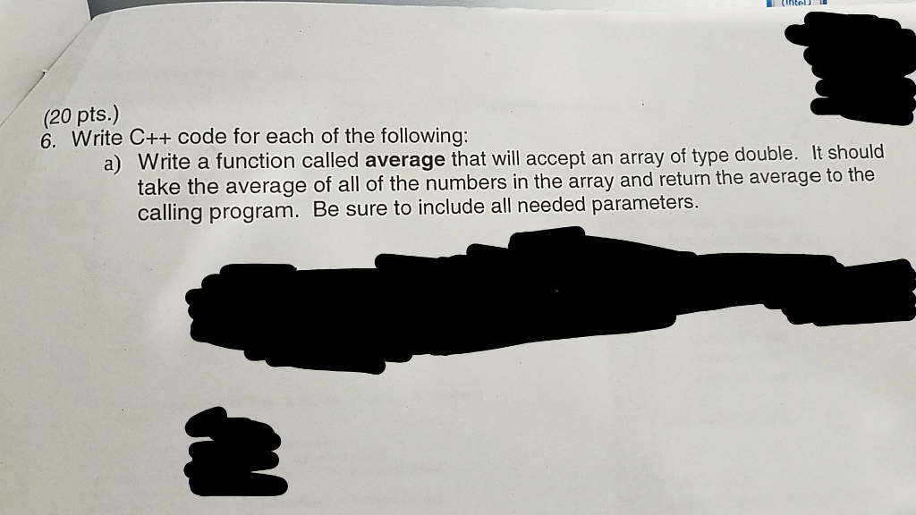 Solved (20 pts.) 6. Write C++ code for each of the | Chegg.com Solved (20 pts.) 6. Write C++ code for each of the | Chegg.com