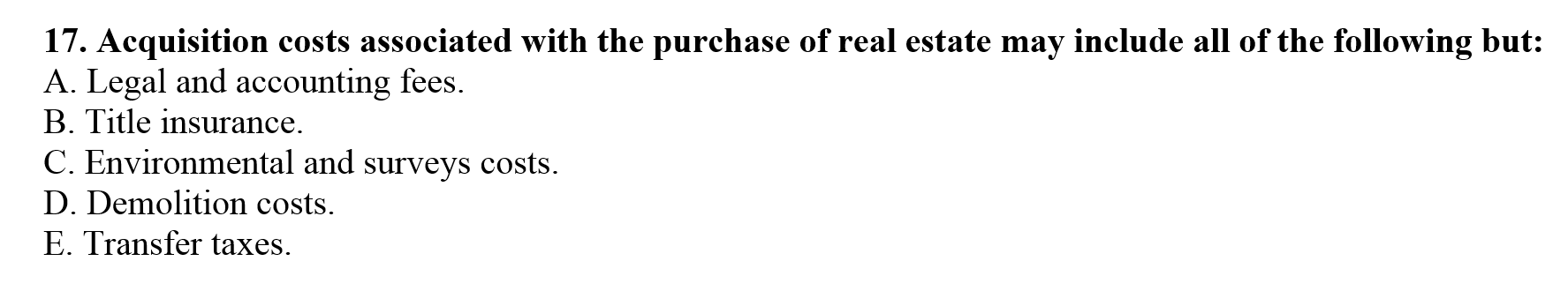 Solved Acquisition costs associated with the purchase of | Chegg.com
