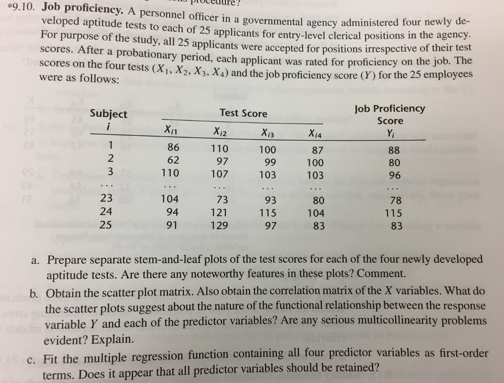Solved 9-10 Job Proficiency Y | Chegg.com