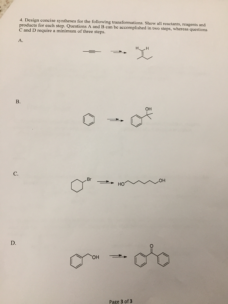 Solved 4. Design concise syntheses for the following | Chegg.com