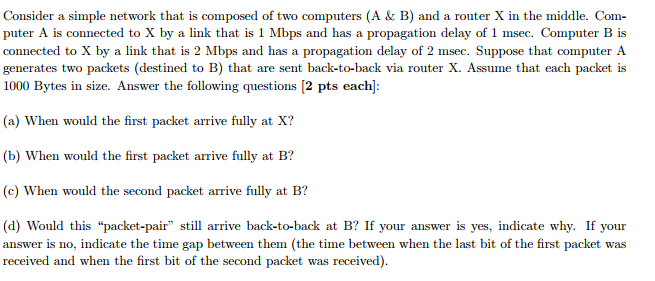Solved Consider a simple network that is composed of two | Chegg.com