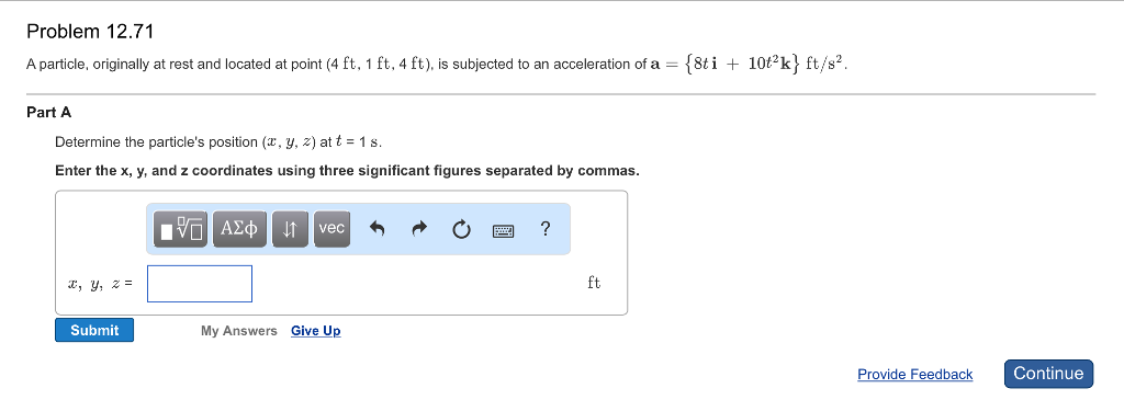 Solved A particle, originally at rest and located at point | Chegg.com