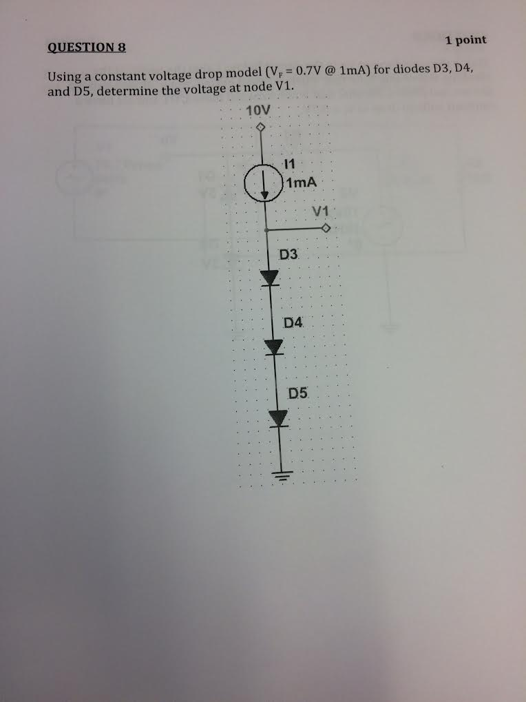 Solved Using a constant voltage drop model (V_F = 0.7V @ | Chegg.com