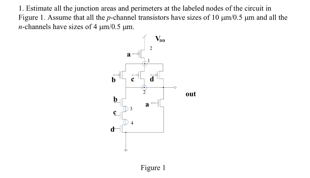 Solved 1. Estimate all the junction areas and perimeters at | Chegg.com