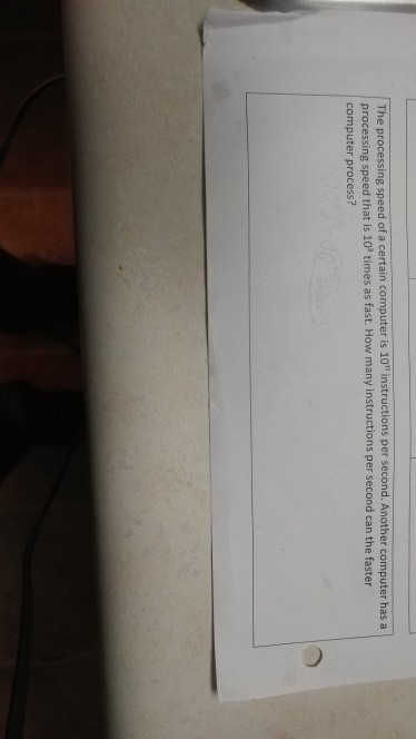 Solved The processing speed of a certain computer is 10 | Chegg.com