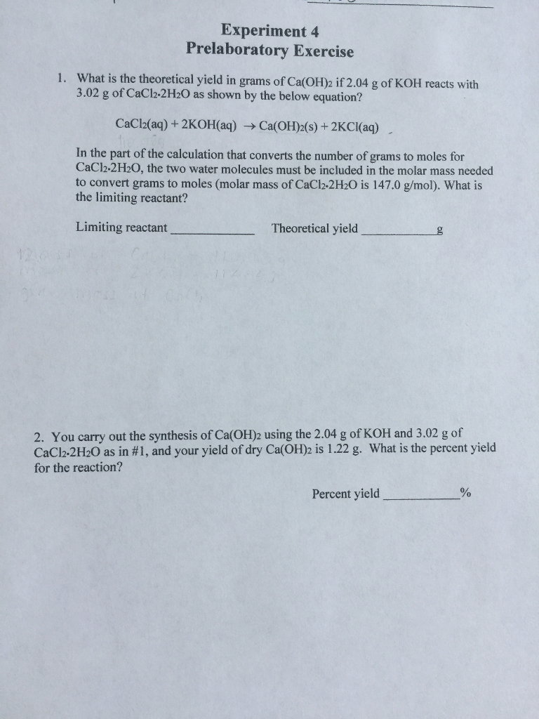 Solved Experiment 4 Prelaboratory Exercise 1. What is the | Chegg.com