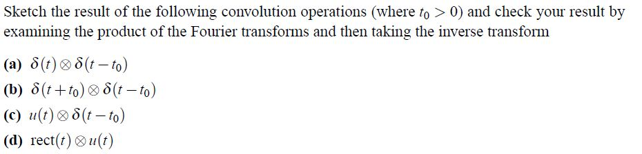 Solved Sketch The Result Of The Following Convolution