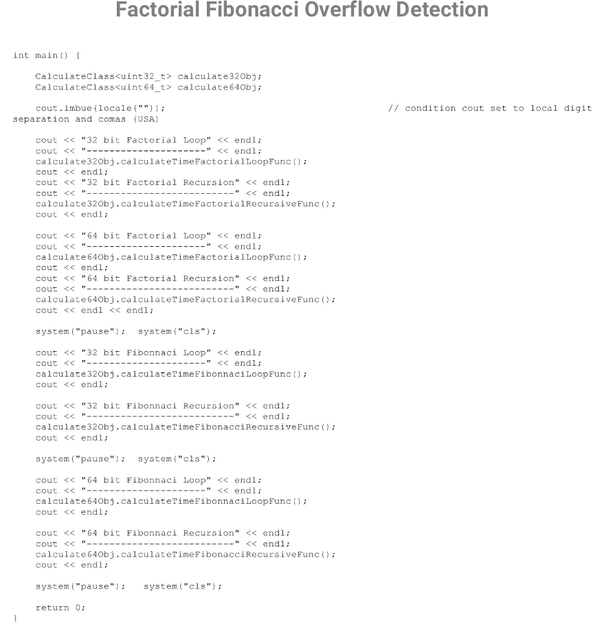 Factorial Fibonacci Overflow Detection In this | Chegg.com