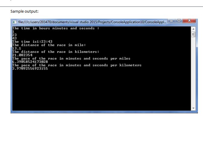 Solved C# Question: Your teacher runs a lot of marathons. | Chegg.com