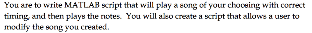 Solved You are to write MATLAB script that will play a song | Chegg.com