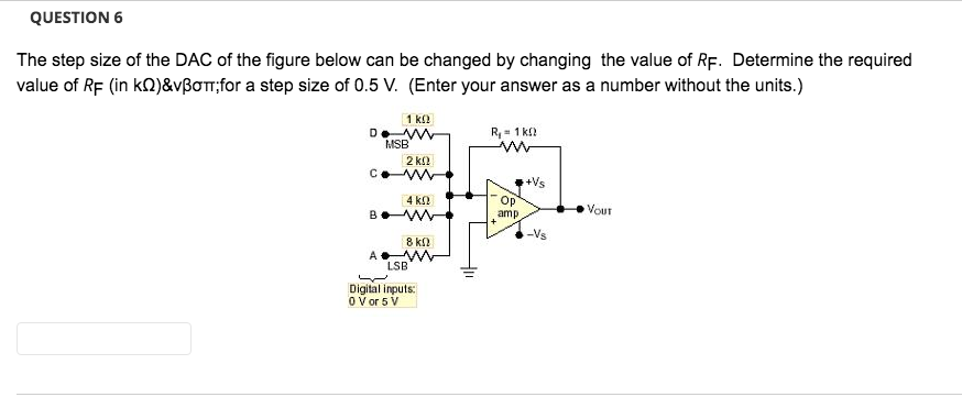 Solved QUESTION6 The step size of the DAC of the figure | Chegg.com