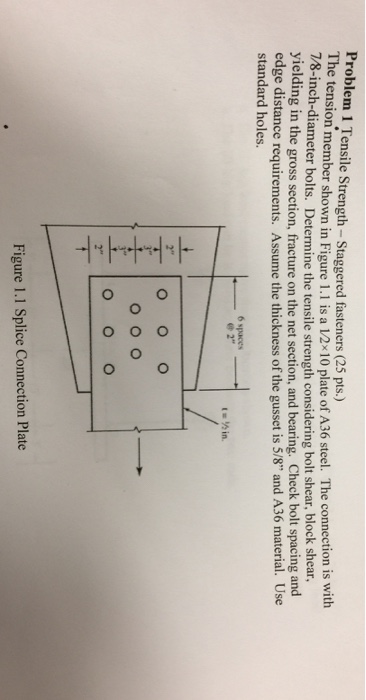 Solved Tensile Strength - Staggered fasteners The tension | Chegg.com