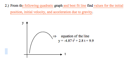 Solved 2.) From the following quadratic graph and best fit | Chegg.com