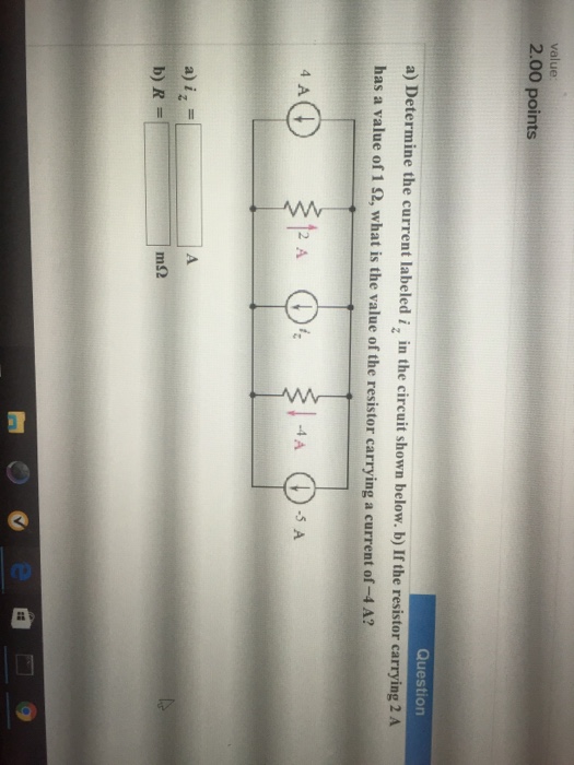 Solved Determine the current labeled i_z in the circuit | Chegg.com