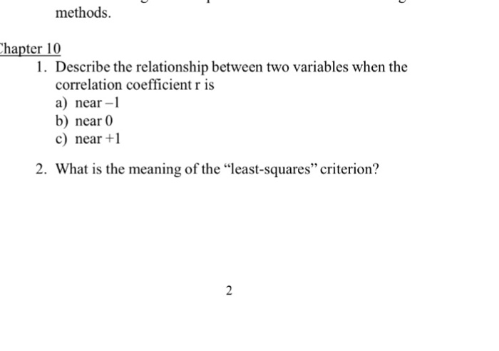 Solved Describe the relationship between two variables when | Chegg.com