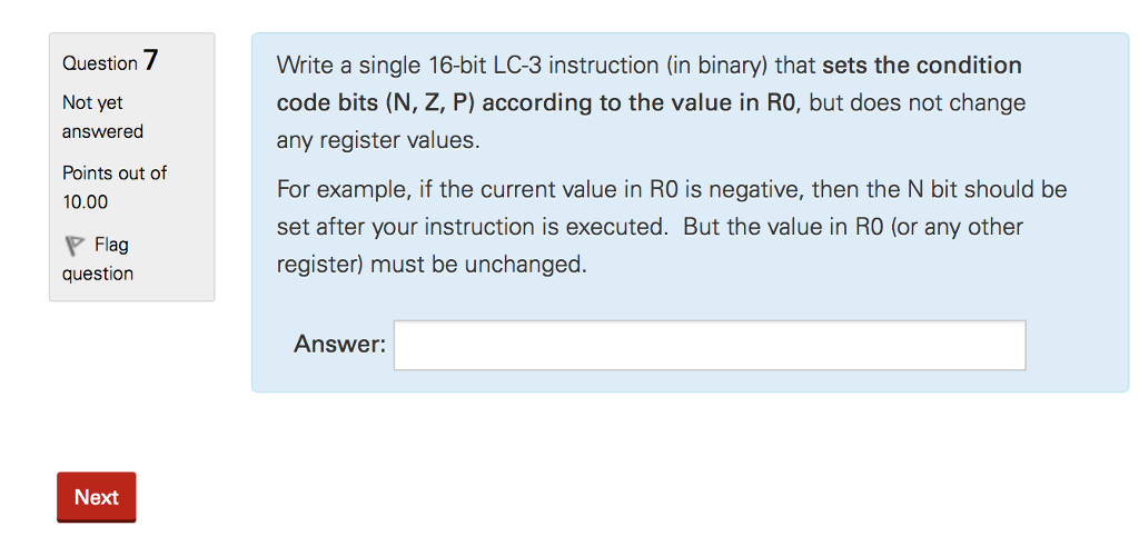 Solved Write A Single 16 Bit Lc 3 Instruction In Binary