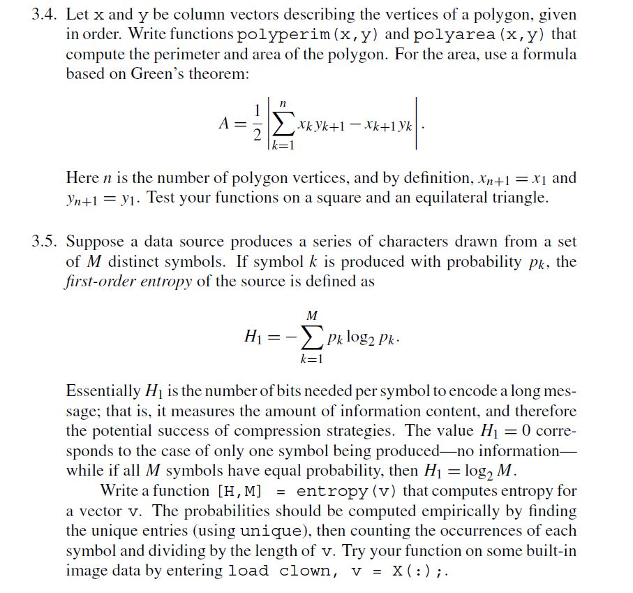 Solved Let x and y be column vectors describing the vertices | Chegg.com