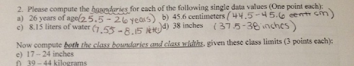Solved Please compute the boundaries for each of the | Chegg.com