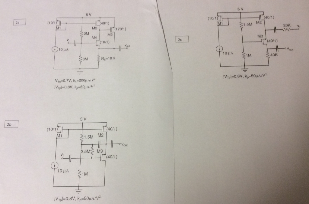 Solved 2a-c) All transistors have finite output impedance, | Chegg.com