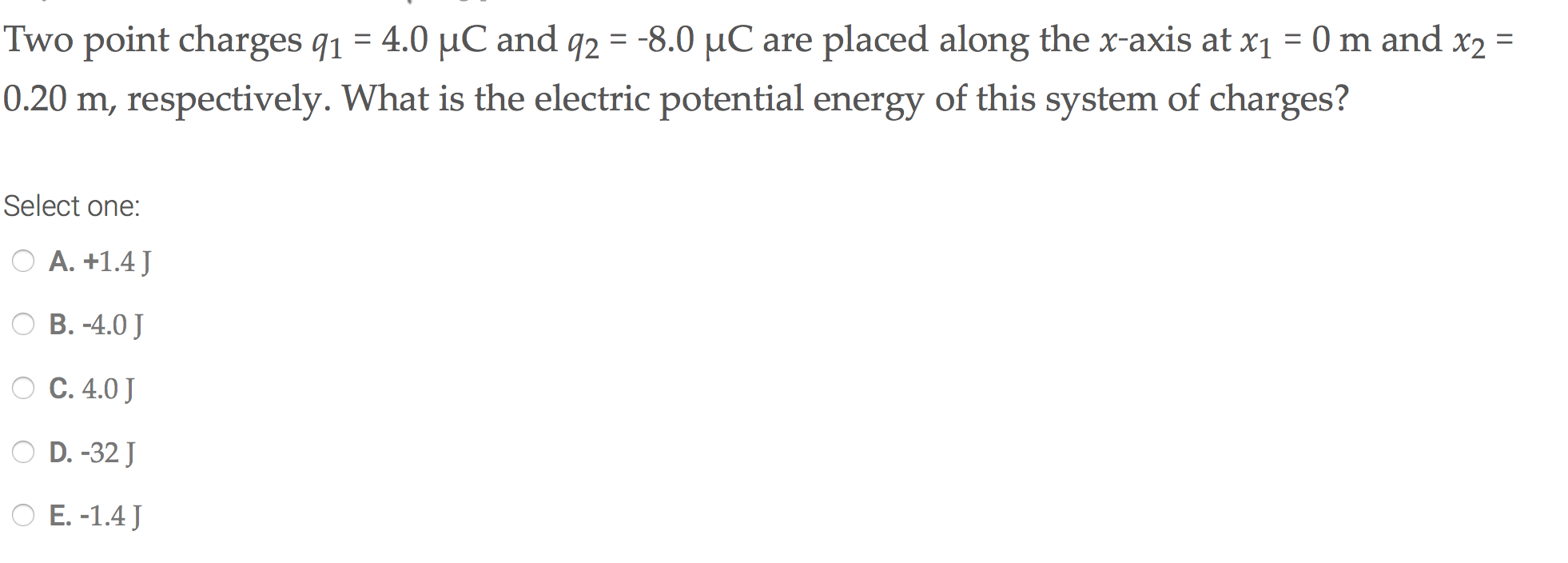 Solved Two point charges q_1 = 4.0 mu C and q_2 = -8.0 mu C | Chegg.com