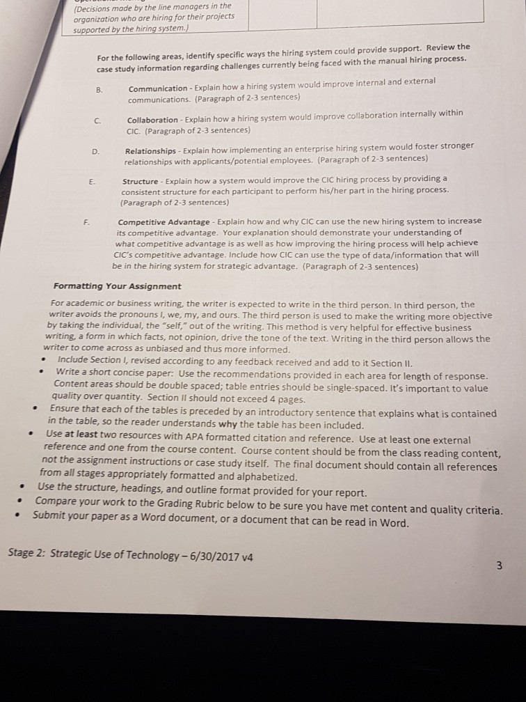 Solved Stage 2: Strategic Use of Technology Before you begin | Chegg.com