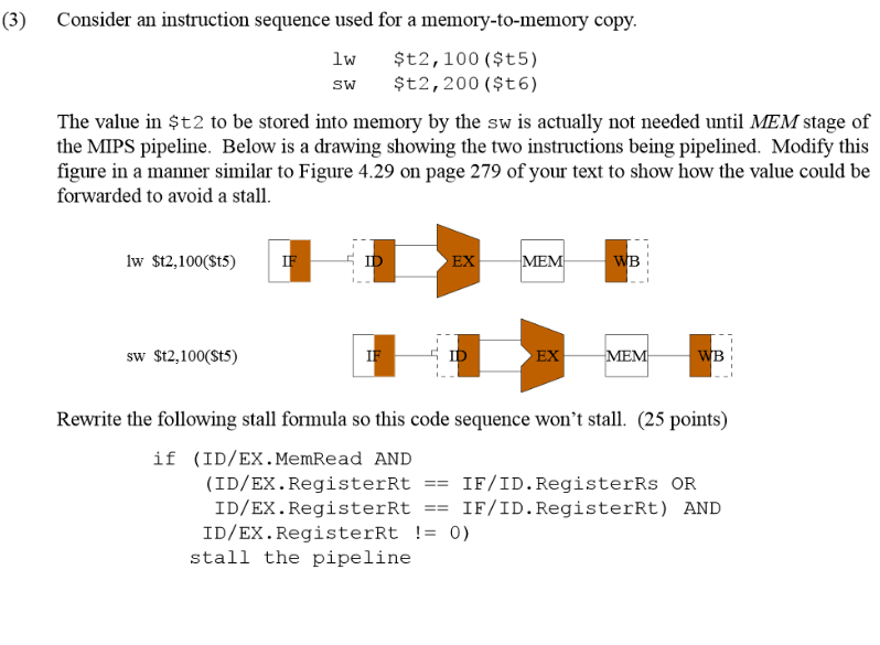 Program execution order (in instructions)(3) Consider | Chegg.com