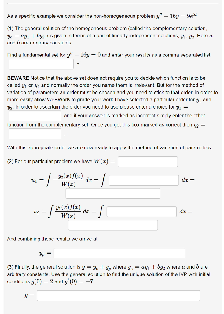 Solved As a specific example we consider the non-homogeneous | Chegg.com