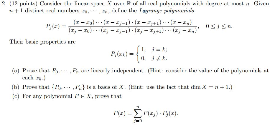 Solved Consider the linear space X over R of all real | Chegg.com