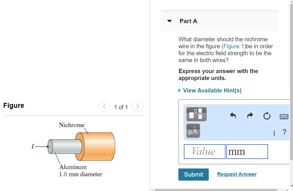 Solved Part A What diameter should the nichrome wire in the | Chegg.com