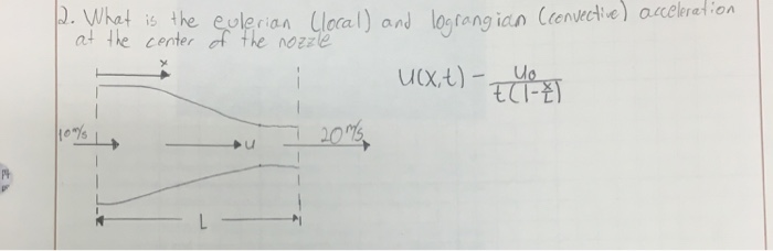 Solved Fluids problem: What is the eulerian (local) and | Chegg.com