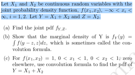 Solved Let X1 and X2 be continuous random variables with the | Chegg.com