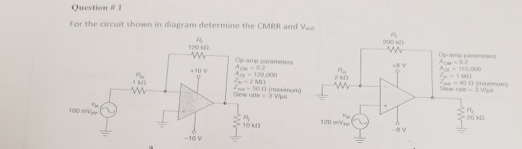 Solved Question # 1 For the circuit shown in diagram | Chegg.com