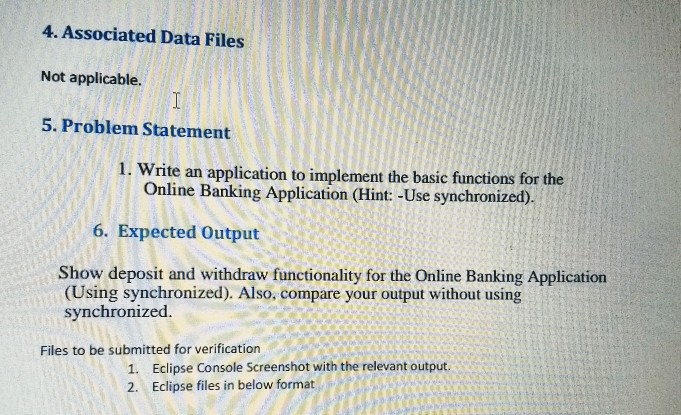 Solved 4. Associated Data Files Not applicable. 5. Problem | Chegg.com