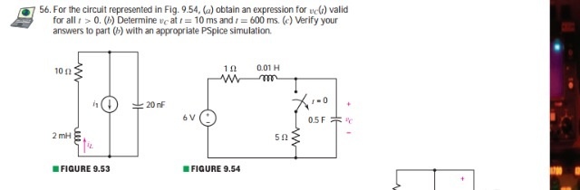 Solved 56. For the circuit represented in Fig. 9.54, (a) | Chegg.com