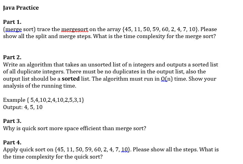 Solved (merge sort) trace the mergesort on the array {45, | Chegg.com