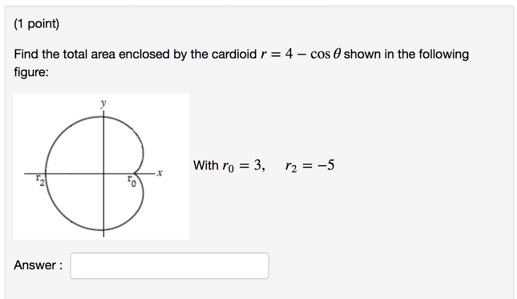 Solved: (1 Point) Find The Total Area Enclosed By The Card... | Chegg.com