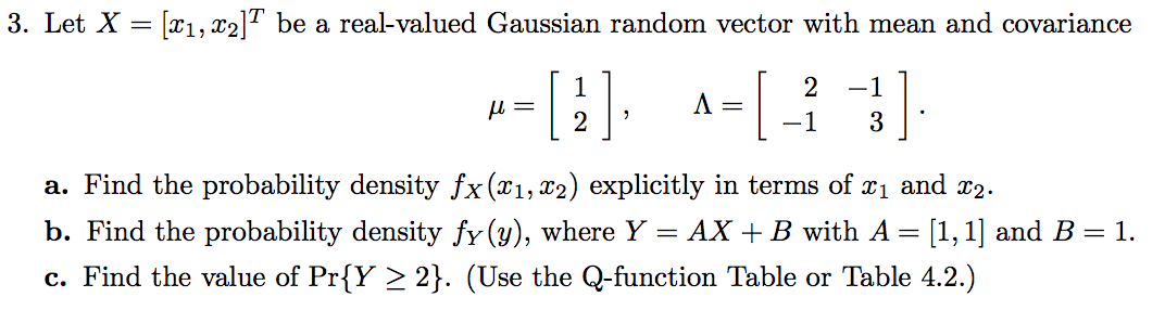 Gaussian Random Vector, Probability Density, | Chegg.com