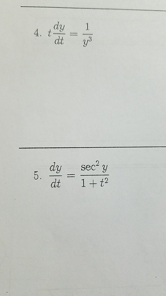 Solved Differential Eq. If you could do 4 and 5 id really | Chegg.com