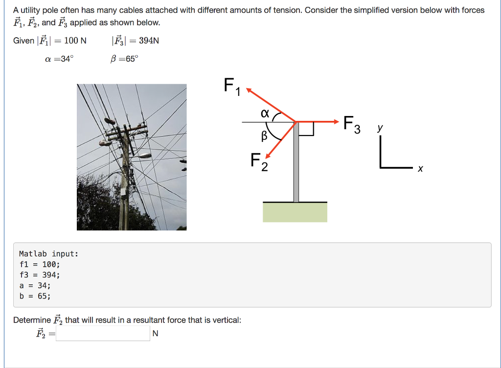 Solved A utility pole often has many cables attached with | Chegg.com