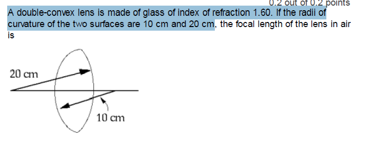 Solved A double-convex lens is made of glass of index of | Chegg.com