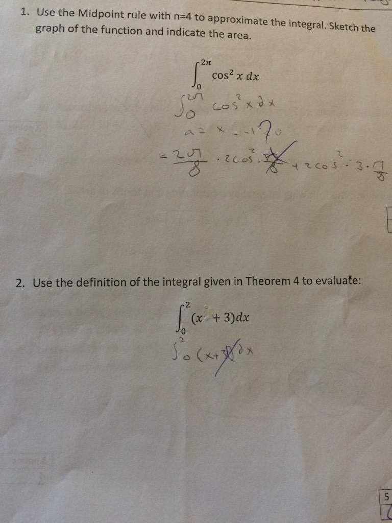 Solved 1. Use the Midpoint rule with n=4 to approximate the | Chegg.com
