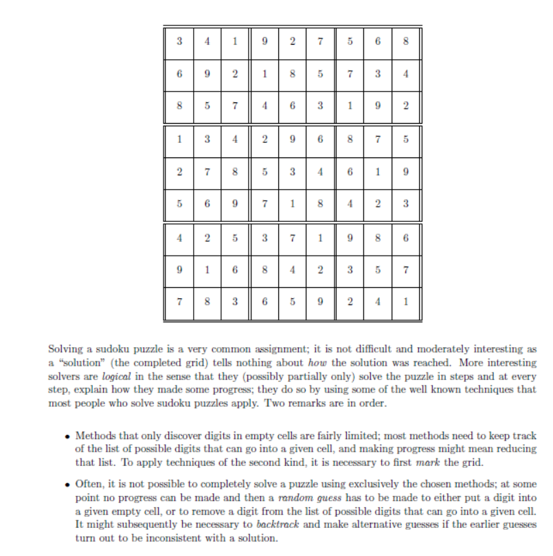 Solved 1 General presentation A sudoku grid consists of 9 | Chegg.com