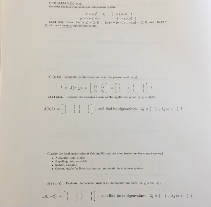 Solved Consider the following nonlinear autonomous system | Chegg.com