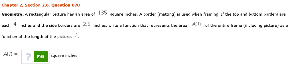 Solved Chapter 2, Section 2.6, Question 070 Geometry. A | Chegg.com