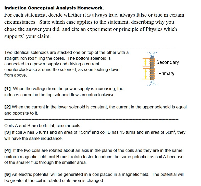 Solved induction Conceptual Analysis Homework. For each | Chegg.com