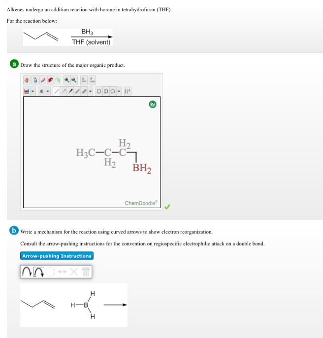 Solved Alkenes undergo an addition reaction with borane in | Chegg.com