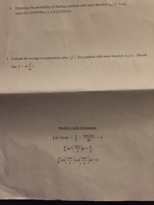 Solved b. Determine the probability of finding a particle | Chegg.com