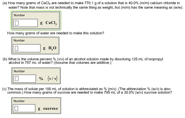 Solved a) How many grams of CaCl2 are needed to make 770.1 g | Chegg.com