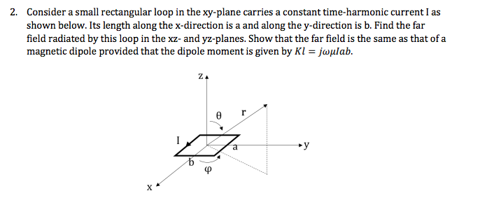 Solved Consider a small rectangular loop in the xy-plane | Chegg.com