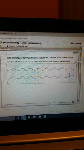 Solved Waxes are formed from dehydration reactions of a | Chegg.com